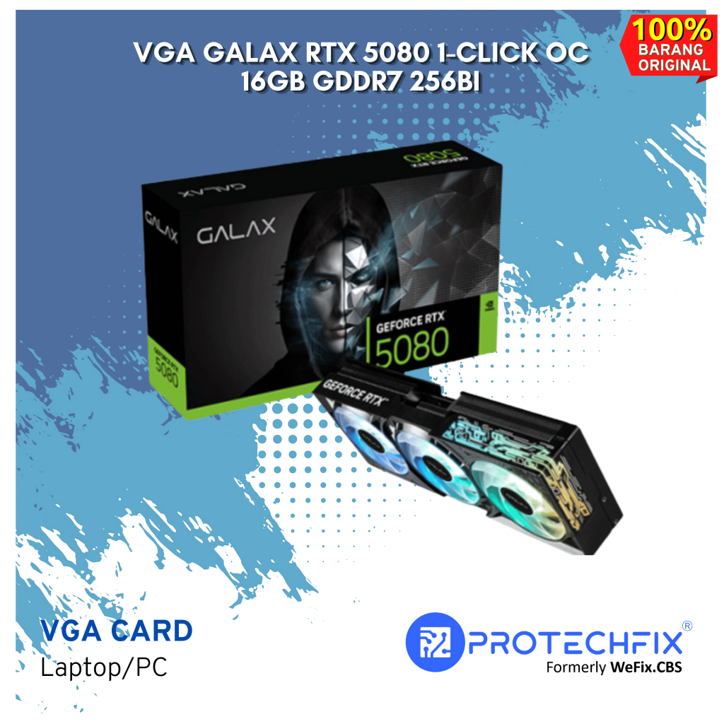 Jual VGA GALAX RTX 5080 1-Click OC 16GB GDDR7 256bi | Shopee Indonesia
