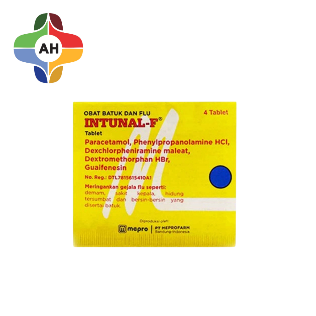 Jual Intunal F Strip isi 4 Tablet / Mengatasi Demam, Pusing, Bersin ...
