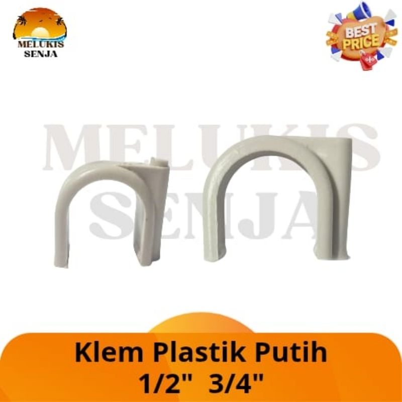 Jual Klem Pipa PVC 1/2" 3/4" Klem Pipa PUTIH | Shopee Indonesia
