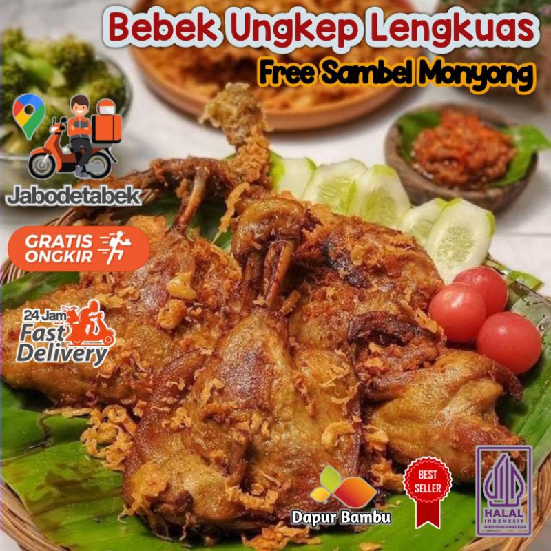 Jual Bebek Ungkep 5 Potong Medium Free Sambel / 1 ekor Bebek Ungkep Dapur Bambu / Bebek Presto ...