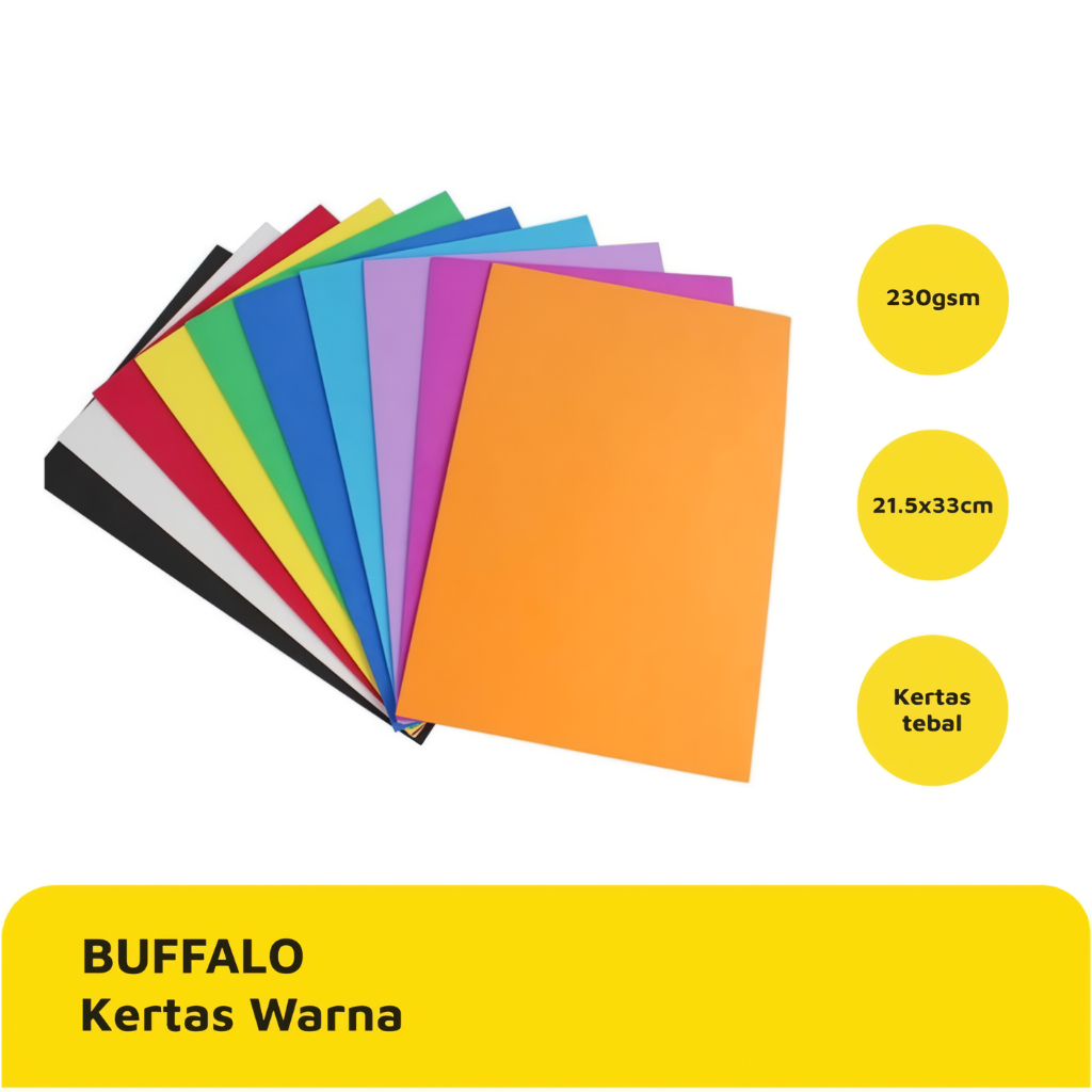 Jual Kertas Karton Buffalo / Kertas Jilid / Kertas Cover UKURAN F4 (21 ...
