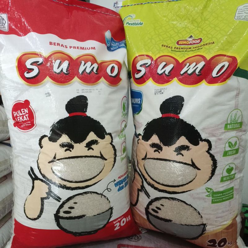 Jual BERAS SUMO MERAH 20KG 20 KG / SUMO HIJAU 20 KG BERA SUMO PREMIUM | Shopee Indonesia