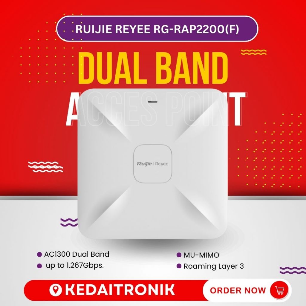 Jual RUIJIE REYEE RG RAP2200(F) CEILING INDOOR ACCESS POINT RG RAP2200 ...