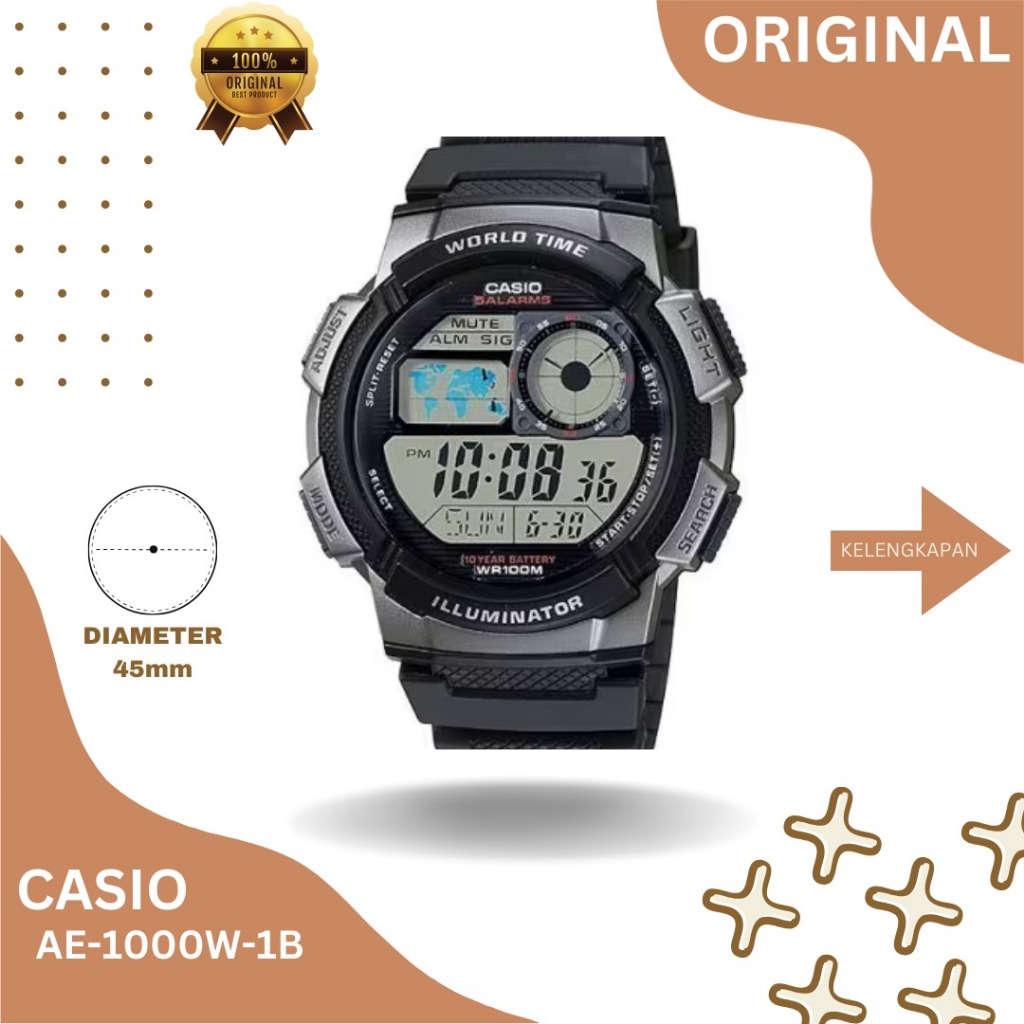 Jual JAM TANGAN CASIO AE 1000W 1B ORIGINAL GARANSI | Shopee Indonesia