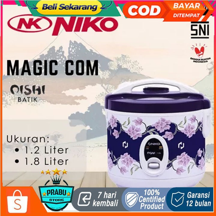 Jual Niko Rice Cooker Oishi Batik 1.2 dan 1.8 Liter dengan Tutup Kaca ...