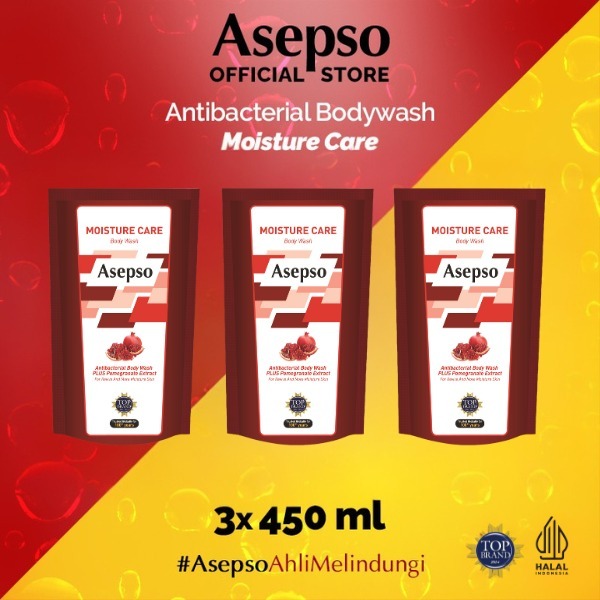 Jual ASEPSO BUNDLING 3 PCS Sabun Cair Body Wash Moisture Care - 450 ml | Shopee Indonesia