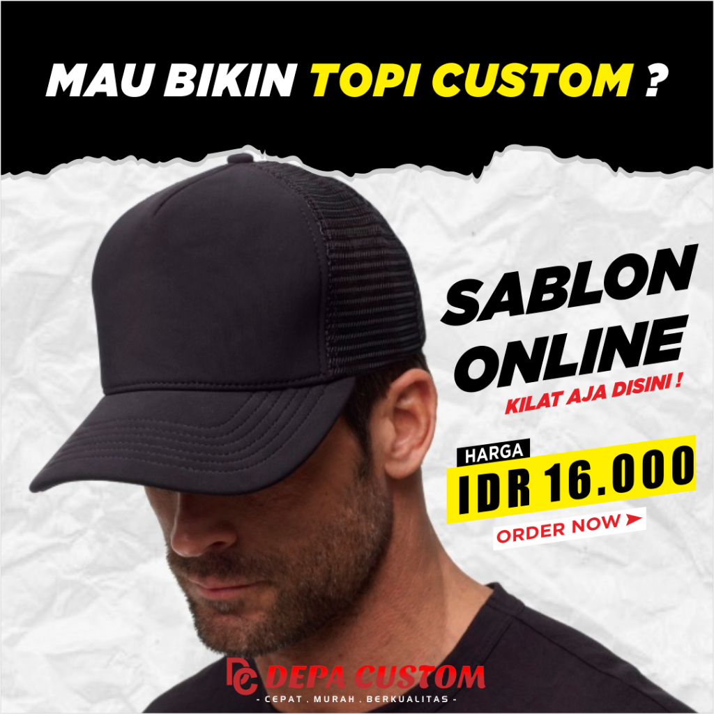 Jual DEPACUSTOM-Topi sablon custom trucker jaring baseball design bebas ...
