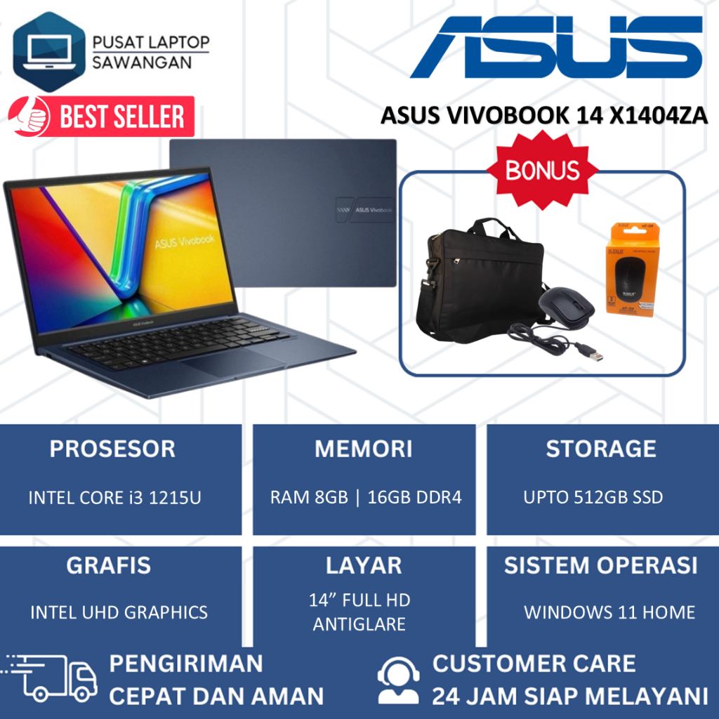 Jual Laptop Asus Vivobook 14X 1404ZA Intel i3 1215U RAM 16GB SSD 512GB ...