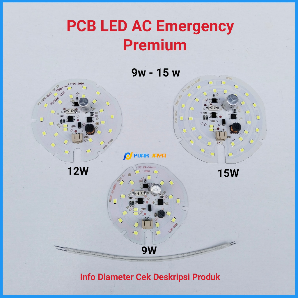 Jual PCB LED AC Emergency Premium 9 12 15 Watt Mesin Lampu Otomatis ...