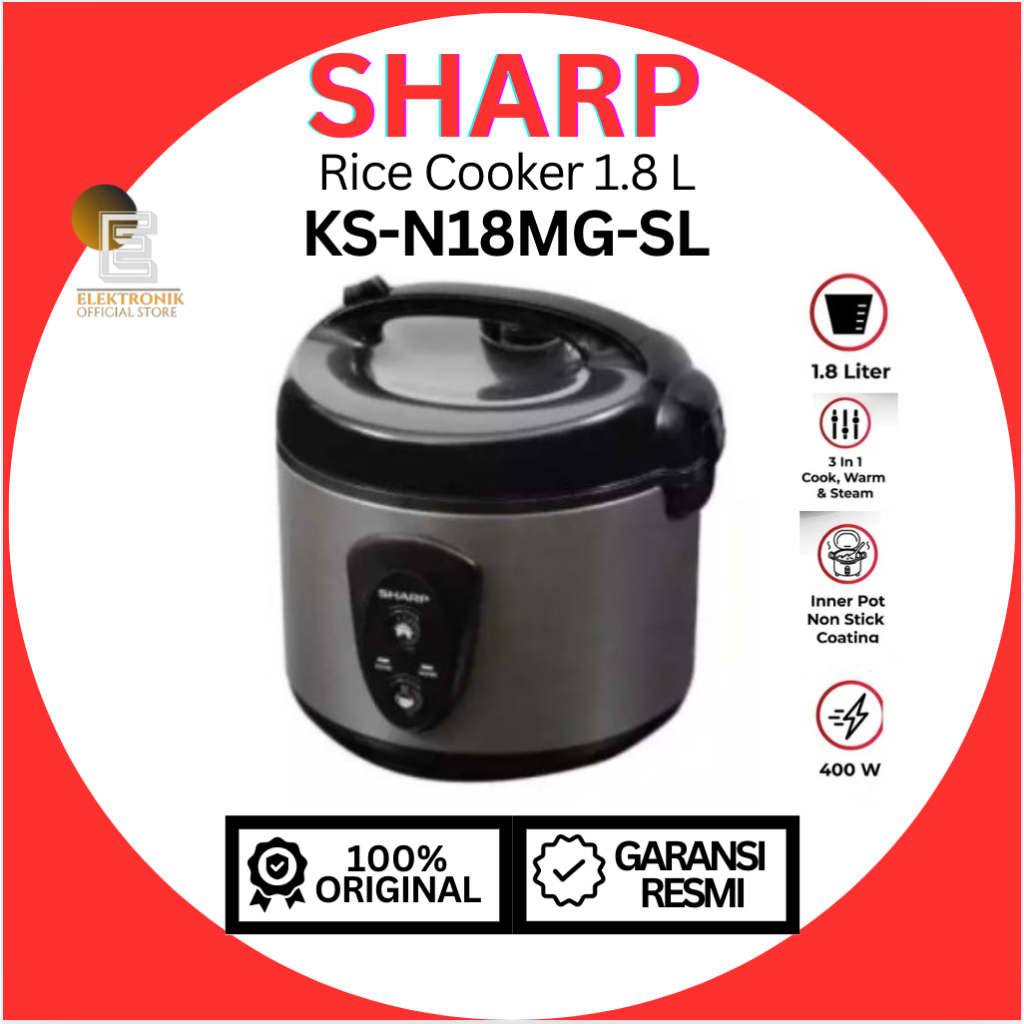 Jual SHARP RICE COOKER 1.8 Liter KS-N18MG-SL / KSN18MG MAGIC COM/MAGIC ...