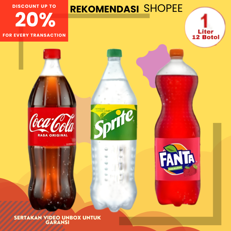 Jual Soft Drink 1L CocaCola_Fanta_Sprite Coca Cola / Sprite / Fanta / FANTA, SPRItE, CoCA cola ...