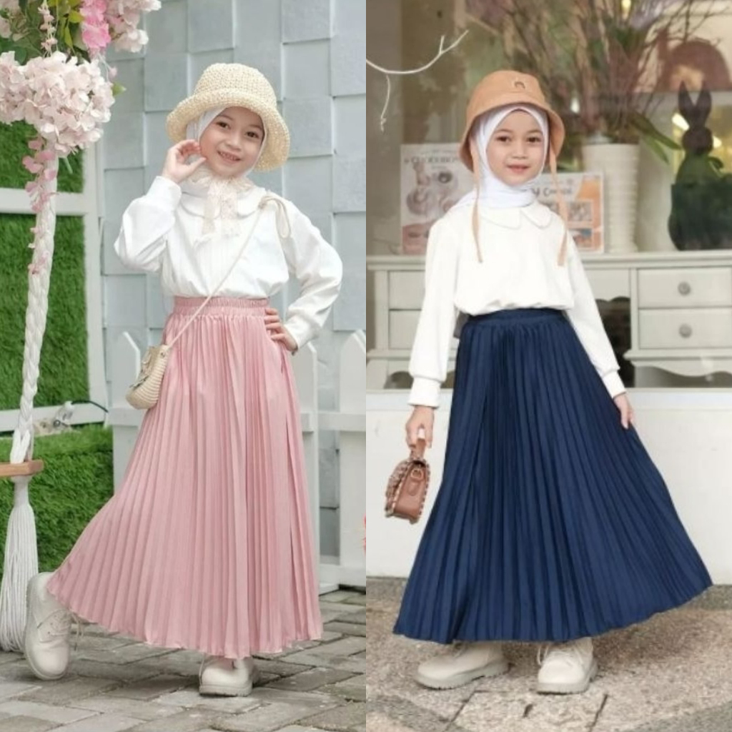 Jual Rok Plisket Anak Premium Tebal - Rok Plisket Anak 3-12 Tahun Skirt ...