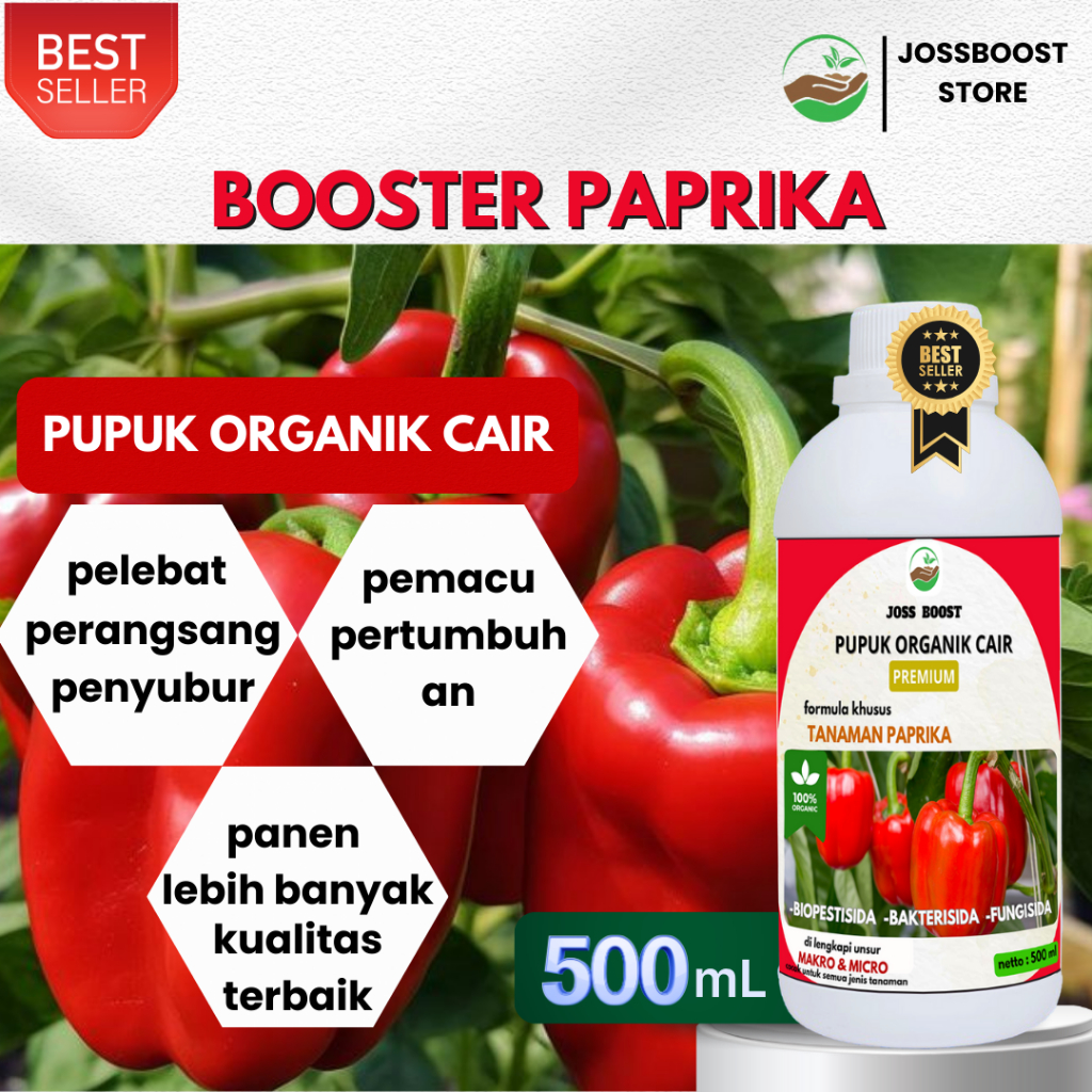 Jual JOSSBOOST pupuk Booster Tanaman Paprika 500ML / Pupuk Pelebat ...