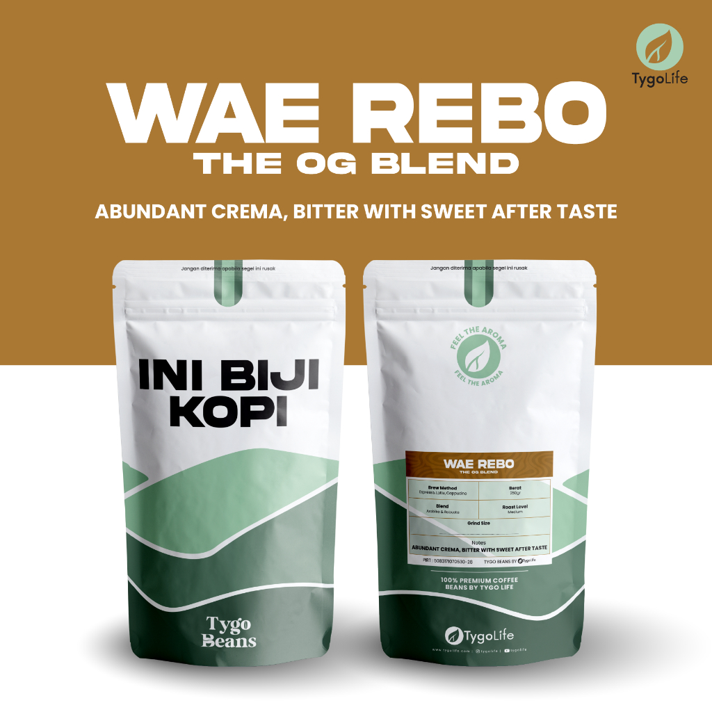 Jual TYGO BEANS WAE REBO BIJI KOPI 250GR HOUSE BLEND ROBUSTA ARABIKA ...