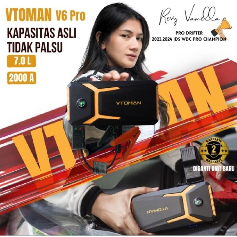 Jual Vtoman V6 Pro Asli Original 10000Mah Jump Starter Aki Portable ...