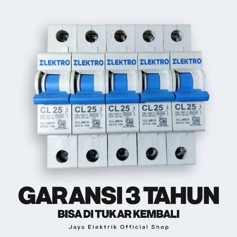 Jual MCB ELEKTRO 5500/25A SPLN Anti Jeglek Kelingan Rapih Seperti ...