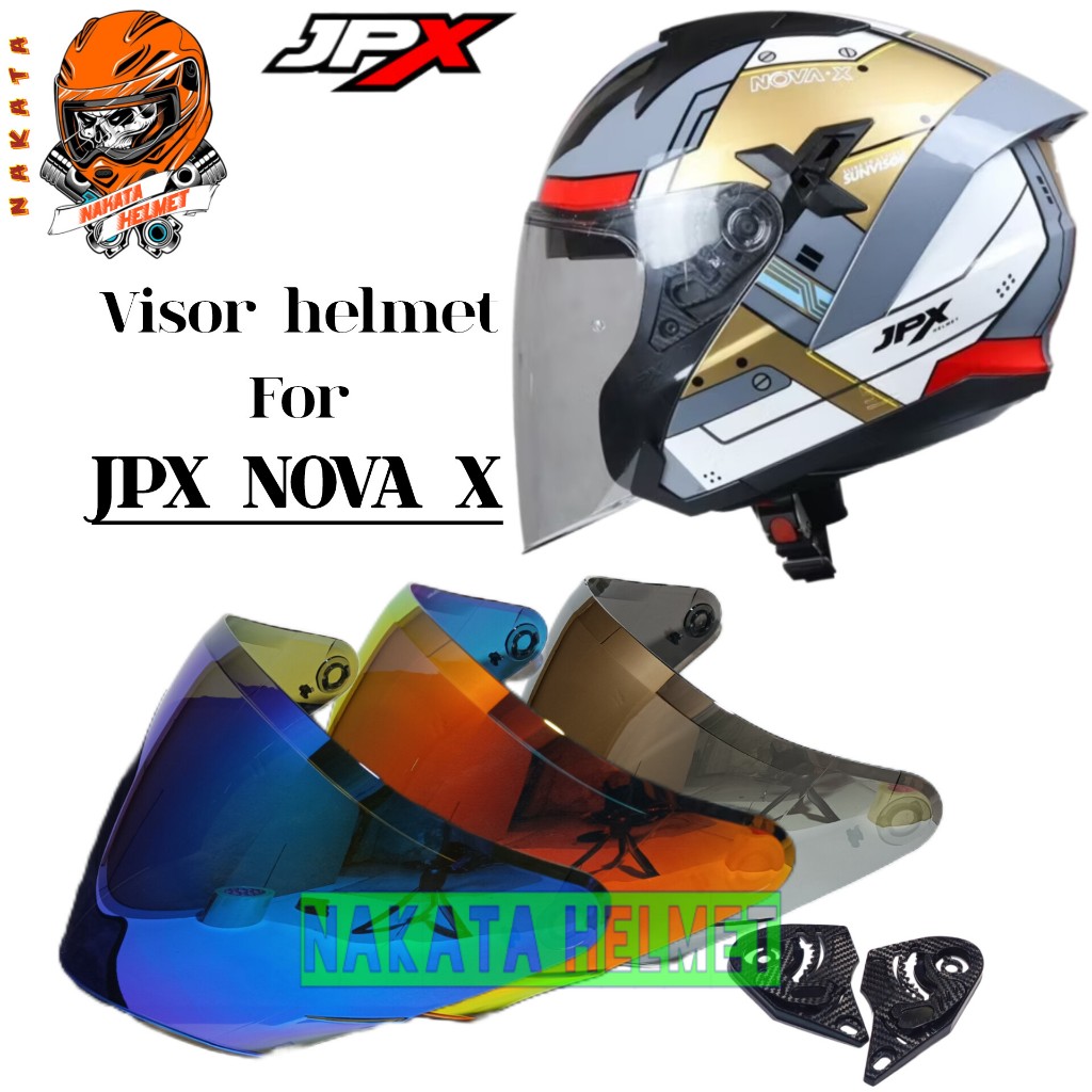Jual Kaca helm JPX NOVA X V1 V2 visor helmet jpx nova x warna iridium red gold blue hitam smock ...