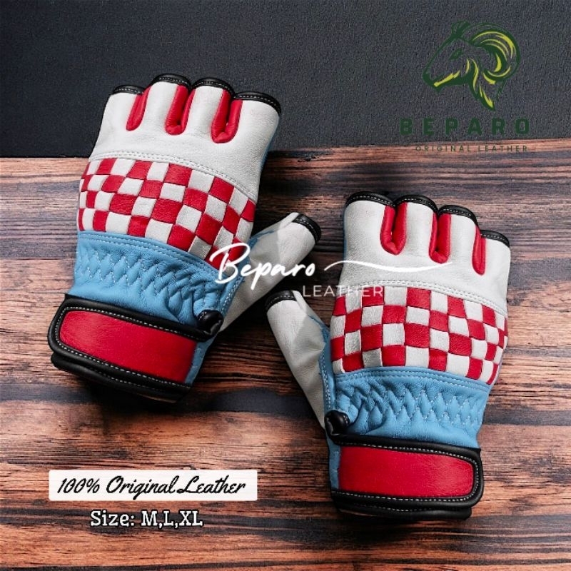 Jual Sarung Tangan Kulit Asli Retro Modern Corak Catur | Shopee Indonesia