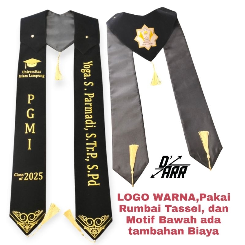 Jual ( P.O 3-5 Hari )GRADUATION STOLE / Selempang Wisuda Lepas Pasang ...