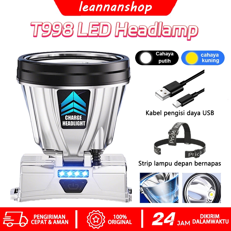 Jual Led Headlamp 500Watt Penerangan Terus Menerus Selama 800 Jam Senter Super Terang Lampu ...