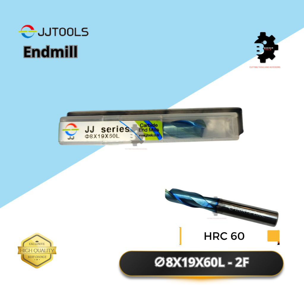 Jual Endmill 8X19X60L 2F HRC60 Merk JJTOOLS - Alat Pemotong - Original ...