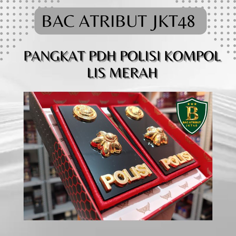 Jual BAC ATRIBUT JKT48 - PANGKAT PDH POLISI KOMPOL LIS MERAH | Shopee ...