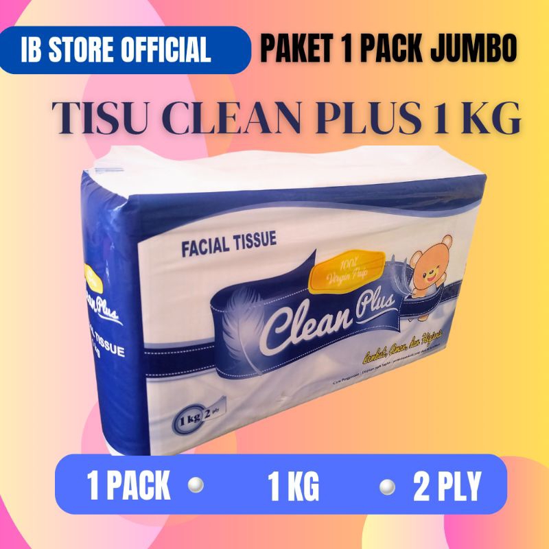 Jual Tisu Wajah Tisu muka CLEAN PLUS 1 KG / Tissue facial 1 Kg clean plus /CLEAN PLUS 1KG ...