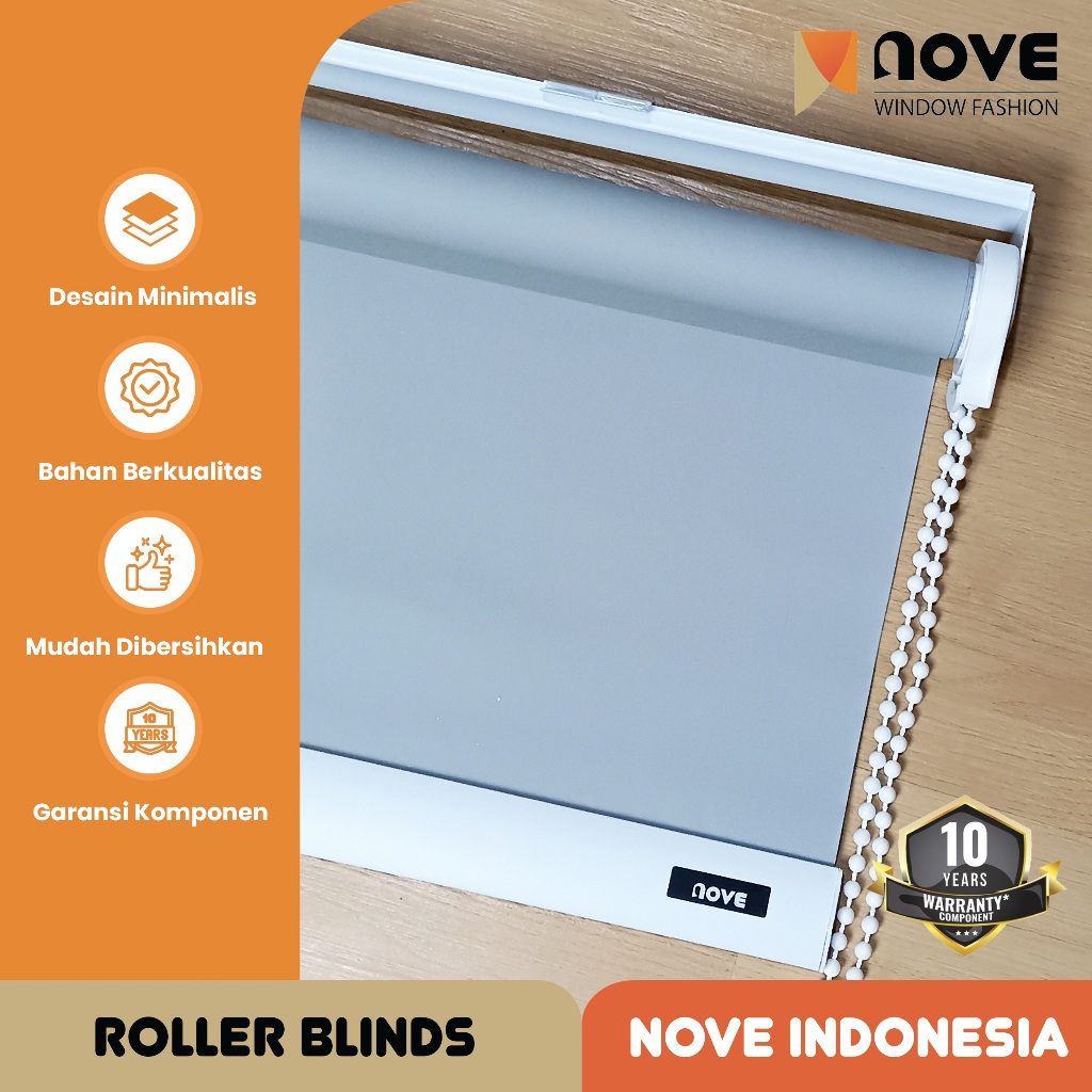 Jual Nove - Roller Blinds Indoor Blackout 100% Coating- Ukuran Custom ...