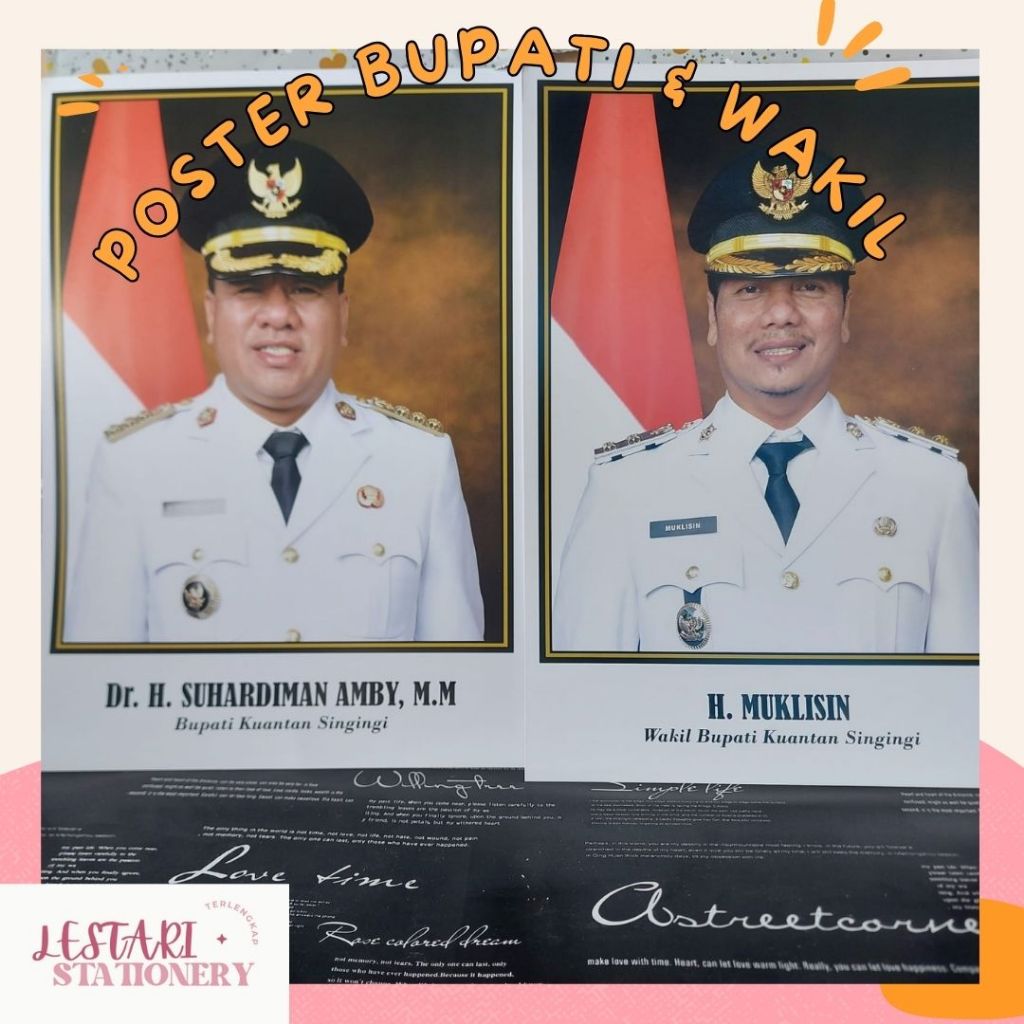Jual (1 Set) Foto Bupati & wakil Bupati | Poster Bupati Kuantan ...