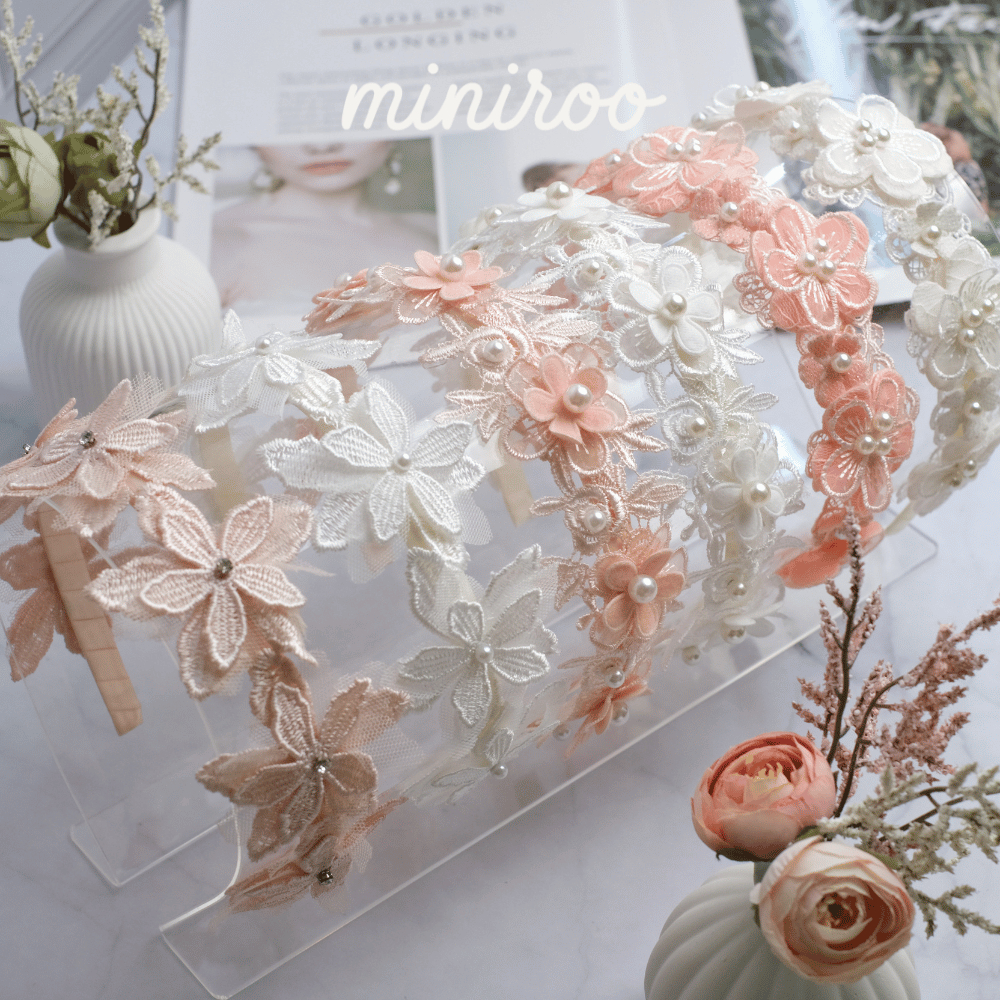 Jual Miniroo Bando Bandana Bunga Renda Petal Anak Perempuan Korea ...