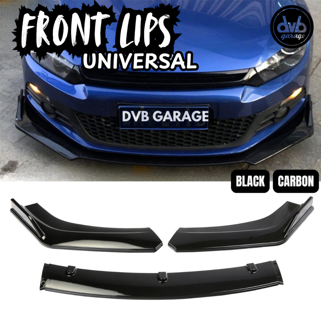 Jual FRONT LIPS DEPAN SPLITTER UNIVERSAL - ADD ON BLACK CARBON BEMPER ...