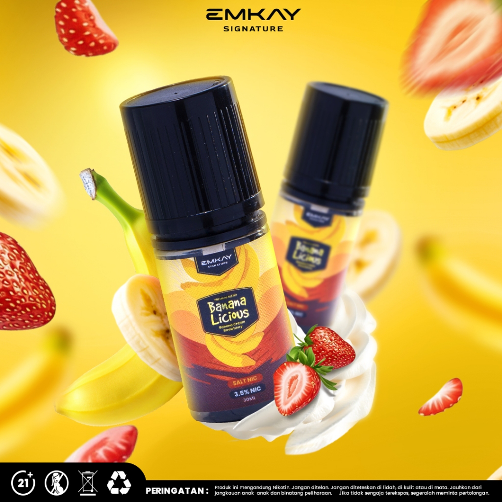 Jual Emkay Liquid Bananalicious Saltnic 35mg/30ml | Shopee Indonesia