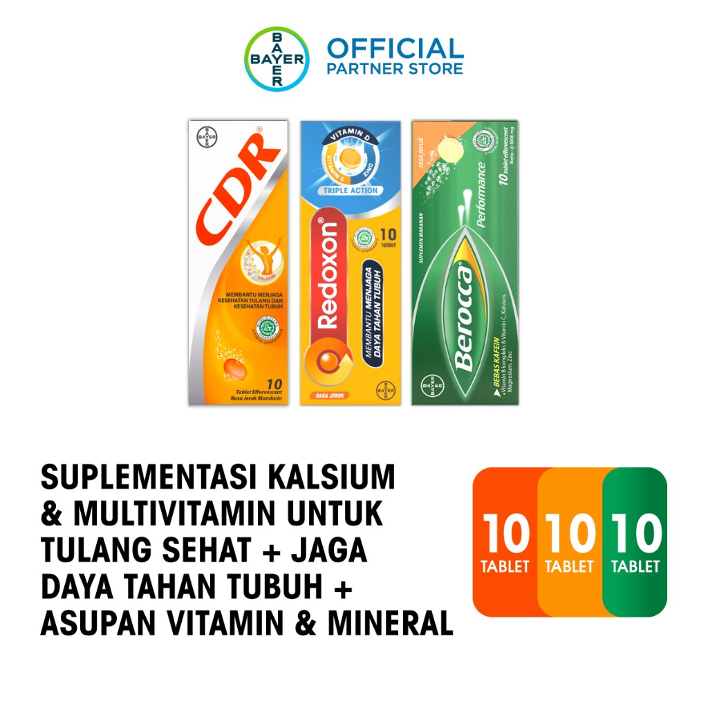 Jual [Trial pack] CDR Suplemen Kalsium Vitamin C, D, dan B6 10 Tablet ...