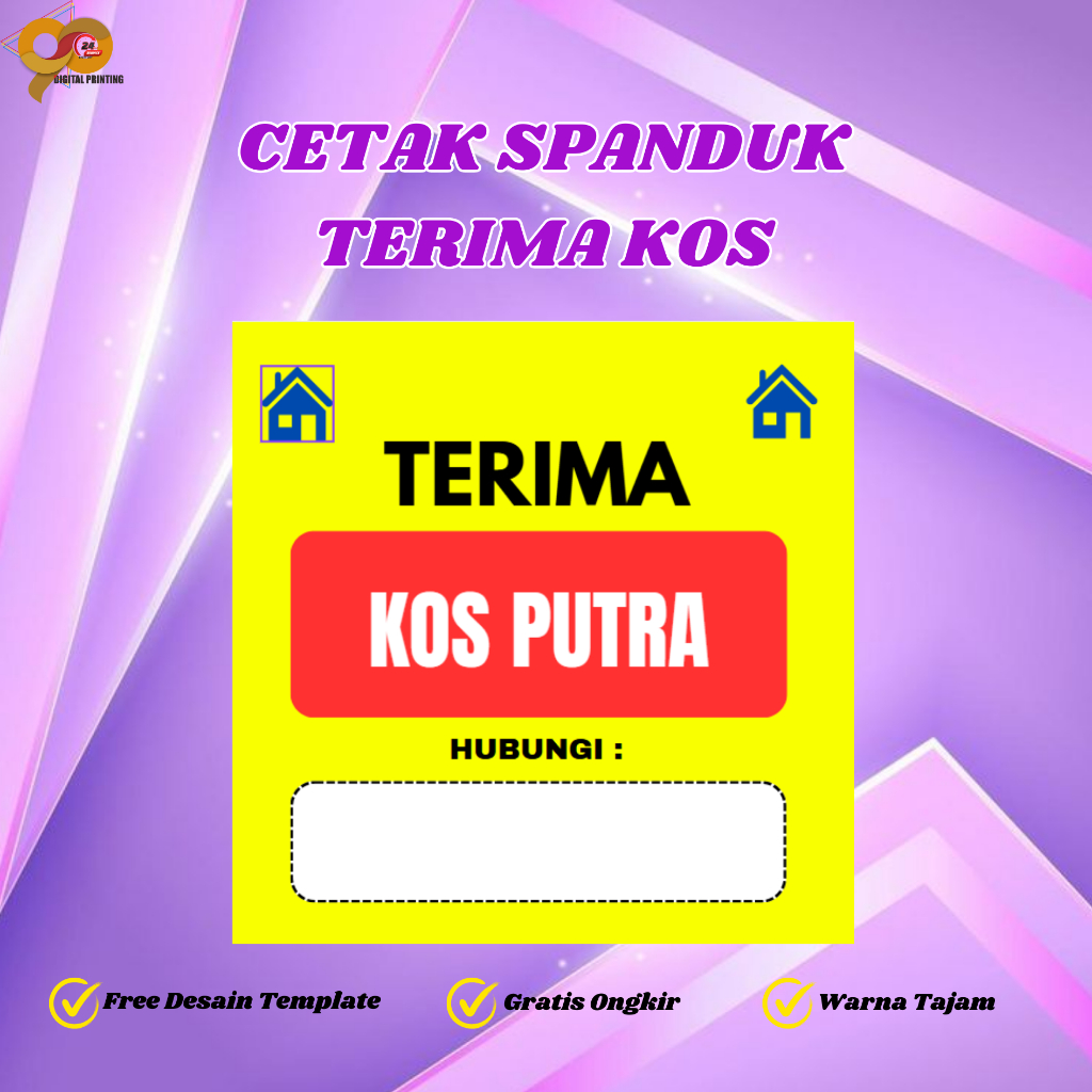 Jual Banner Terima Kos / Spanduk Kos Mahasiswa/ TERIMA KOS PUTRA ...