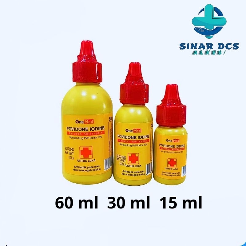 Jual OneMed Povidone Iodine 15ml 30ml 60ml Larutan Antiseptik Obat Luka ...