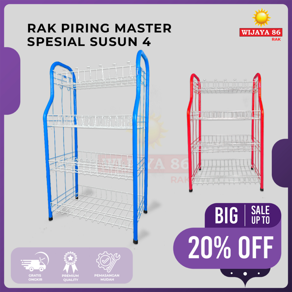 Jual RAK PIRING MASTER SPESIAL SUSUN 4 | RAK GELAS | RAK DAPUR 4 SUSUN ...