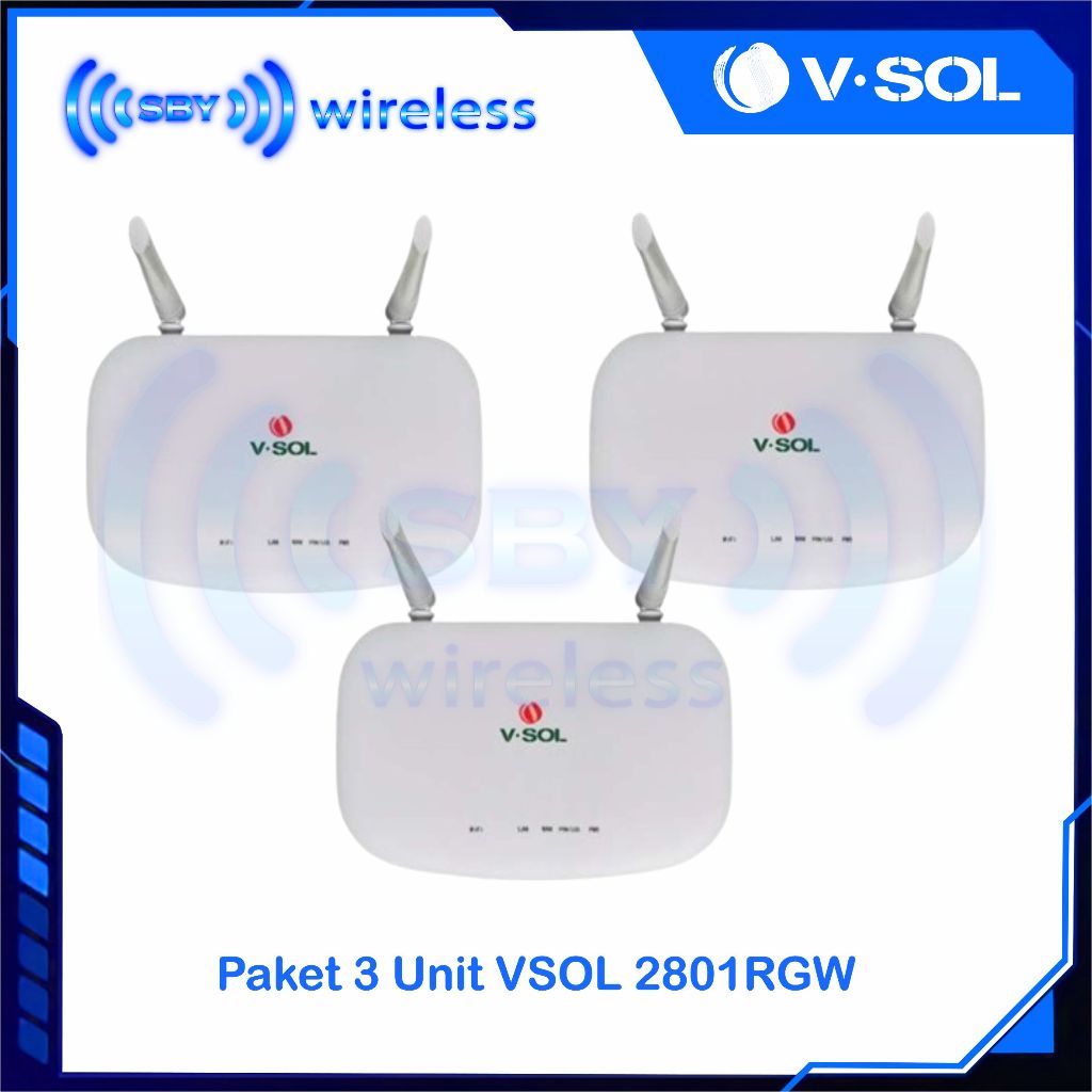 Jual Paket 3 Unit VSOL V2801RGW ONT XPON ONU V-SOL 2801RGW 2 Antena | Shopee Indonesia
