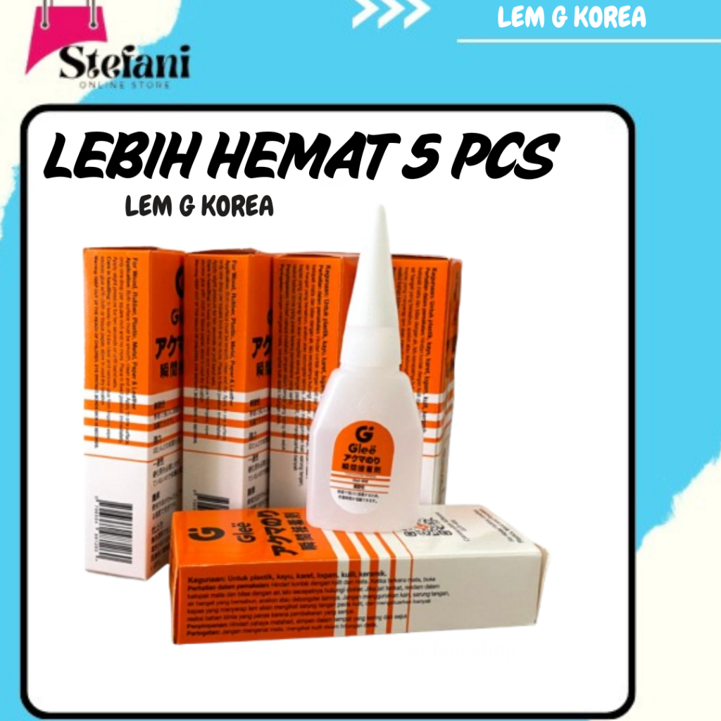 Jual SUPER HEMAT 5 PCS LEM G KOREA ORIGINAL / POWER GLUE LEM BESI / LEM ...