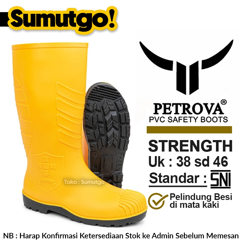 Jual Sepatu Boot Karet Petrova Strength / Sepatu Safety Karet Proyek ...