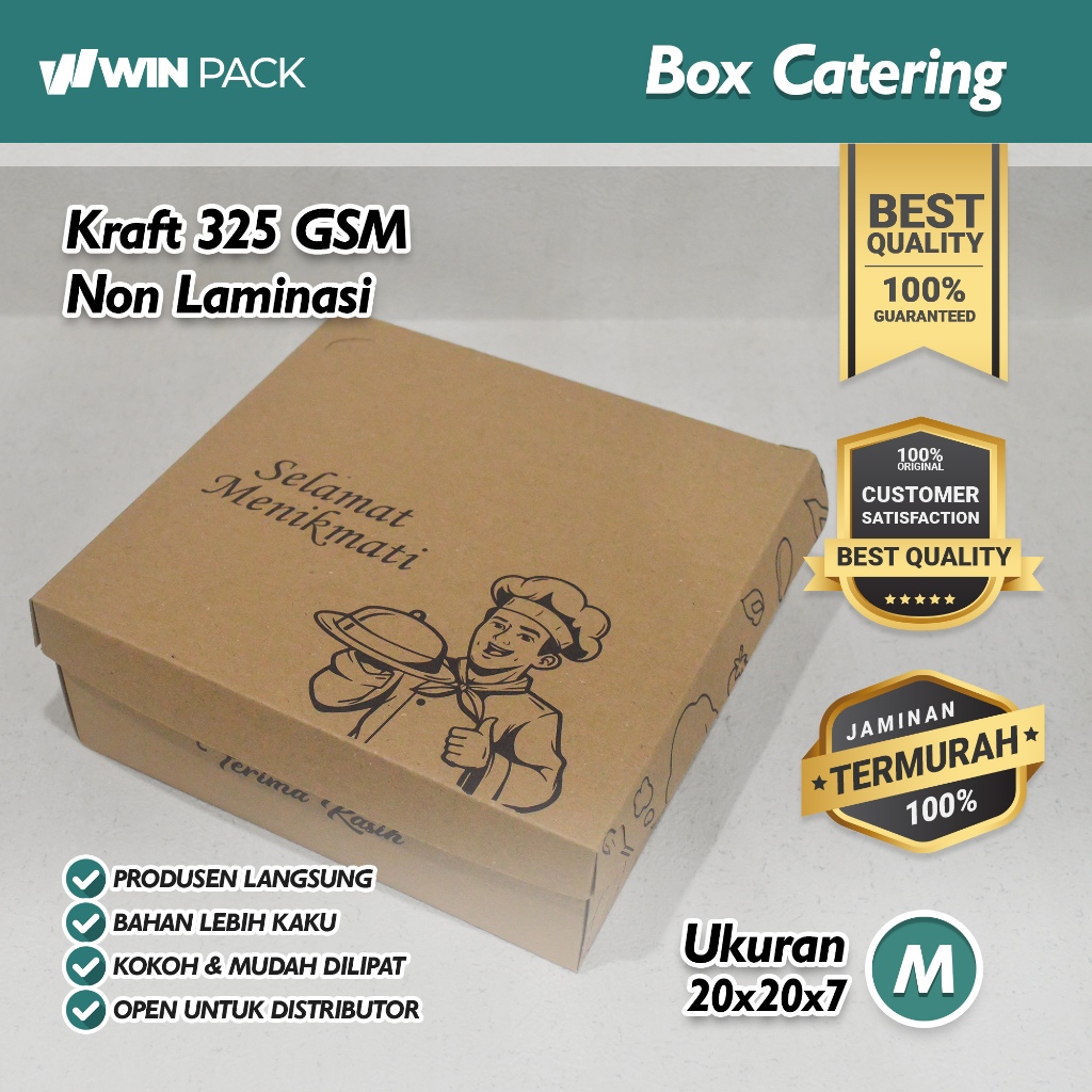 Jual (20 Pcs) Box Dus Kotak Nasi Catering / Kraft 325 GSM / Motif ...