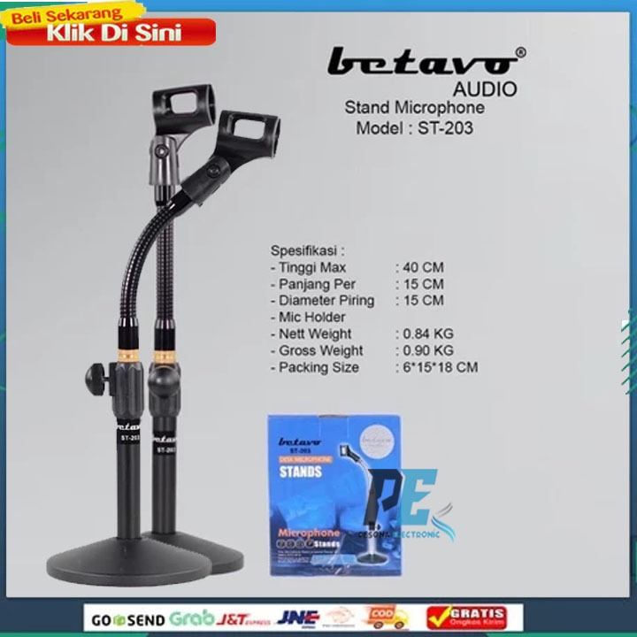 Jual Stand Mic BETAVO ST-203 / stand mic meja / Stand betavo Mic / meja Murah PROMO | Shopee ...