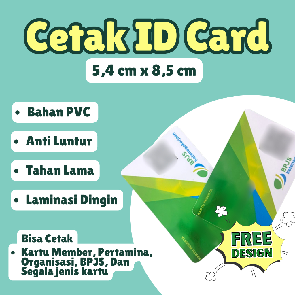 Jual CETAK ID CARD FREE DESAIN | PHOTOCARD| KARTU BPJS | KARTU ...