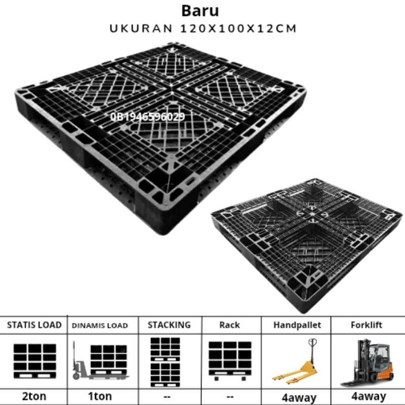 Jual PALLET PLASTIK BARU 120X100X12CM PALET PLASTIK BARU TATAKAN BARANG ...