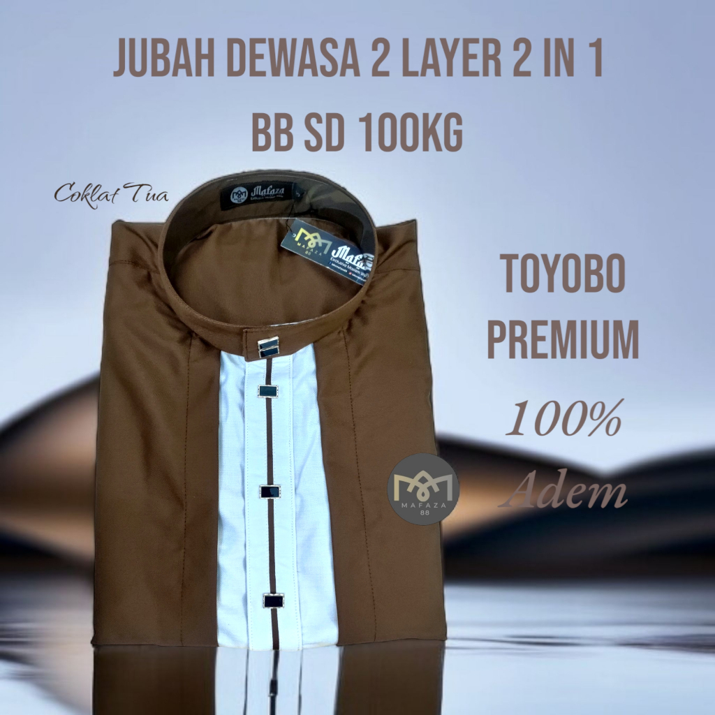 Jual Jubah Gamis Pria Dewasa 2 Layer 2 in 1 TOYOBO PREMIUM ADEM Kancing ...