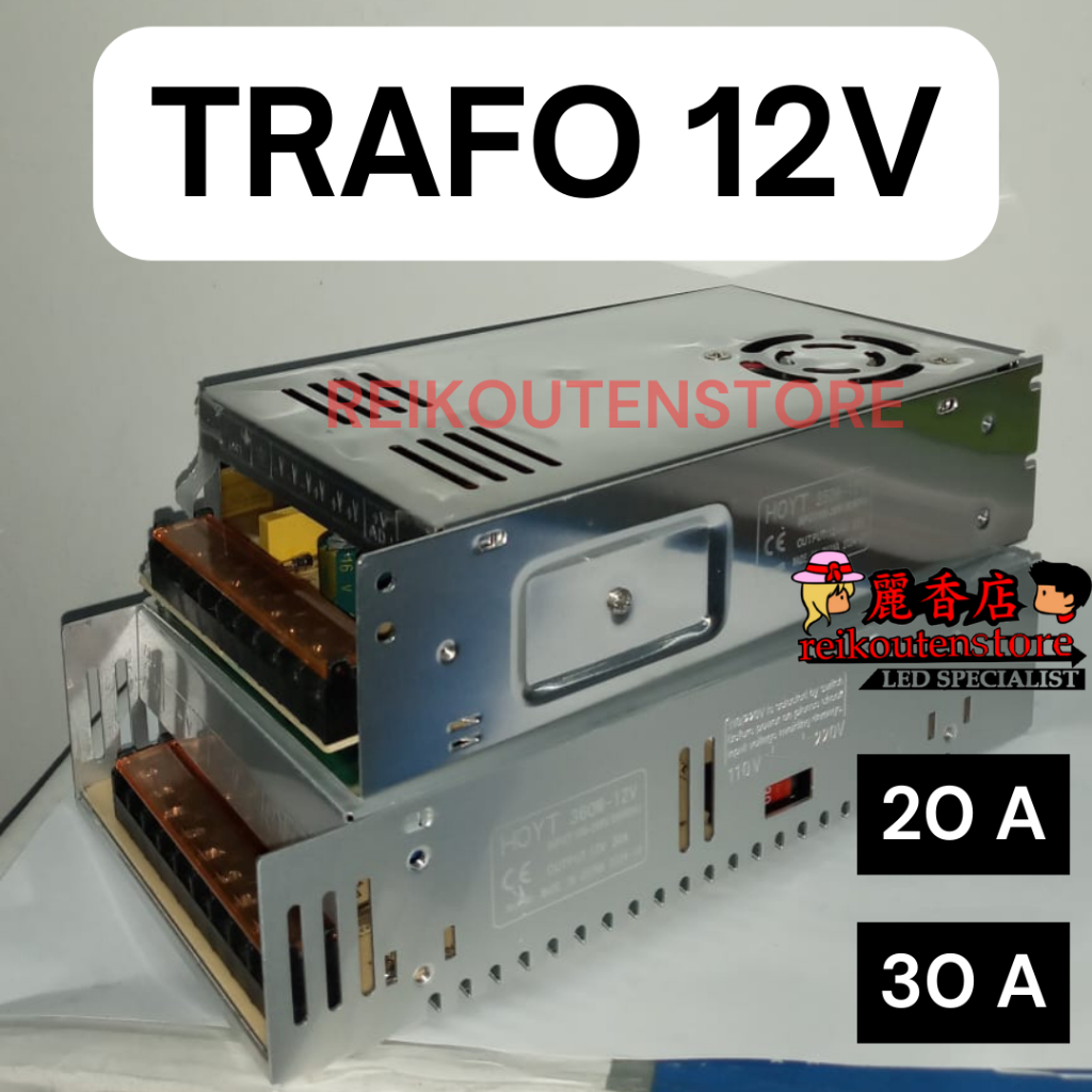 Jual Trafo 30A 12V DC ADAPTOR 360W 20A 240W TRAVO LED Strip CCTV Modul ...