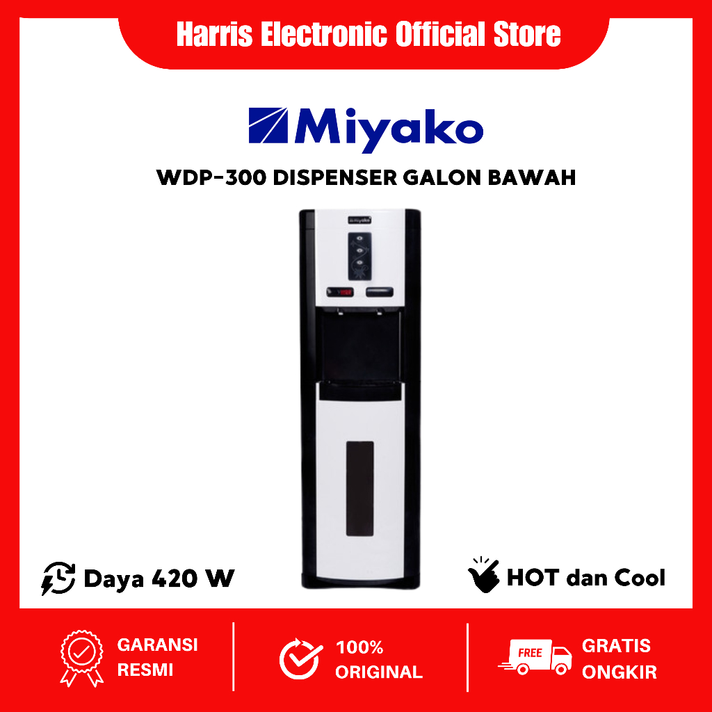 Jual Miyako WDP-300 Dispenser Galon Bawah Panas Dingin Hot dan Cool ...