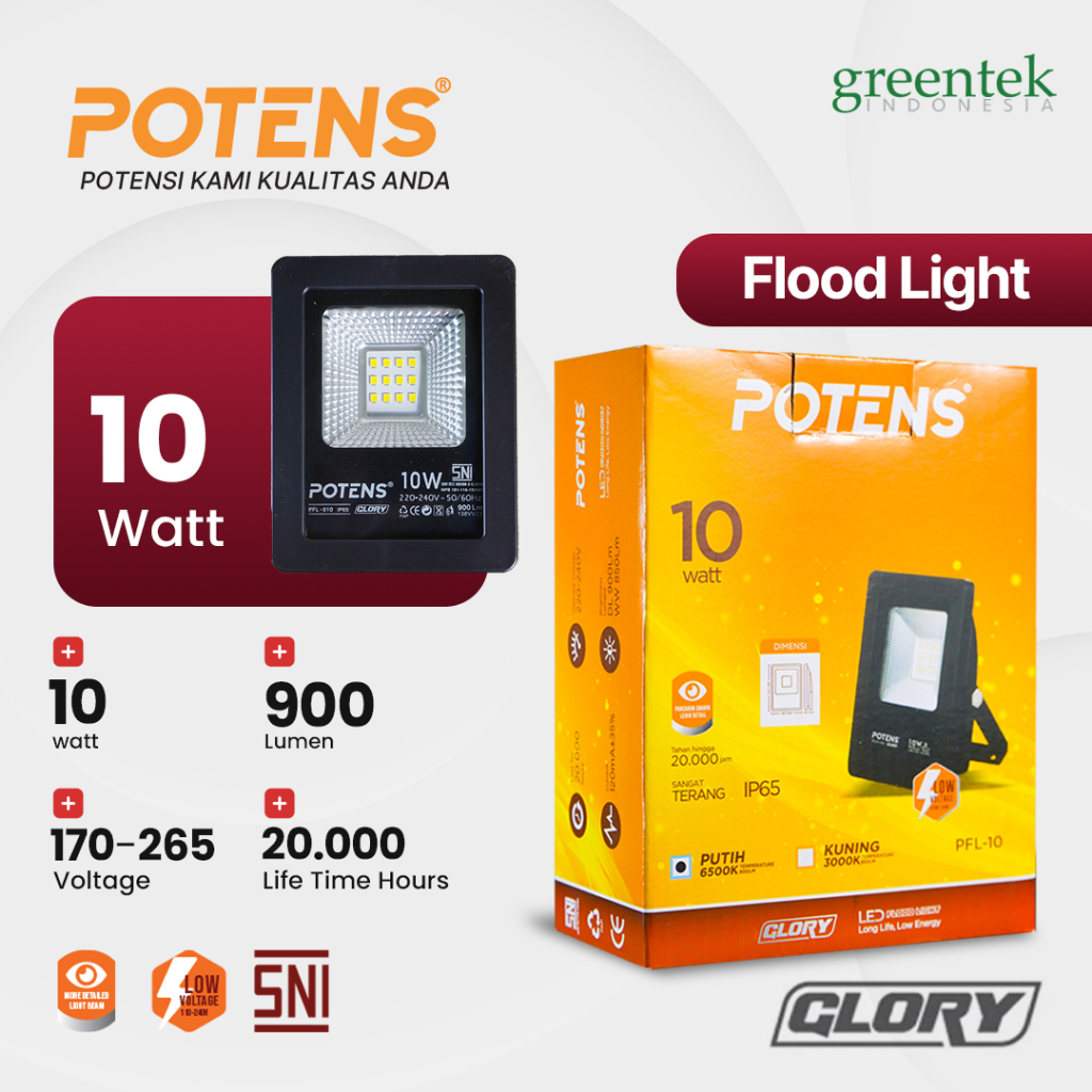 Jual POTENS - Lampu LED Flood Light / Lampu Sorot PFL 10 Watt | Shopee Indonesia