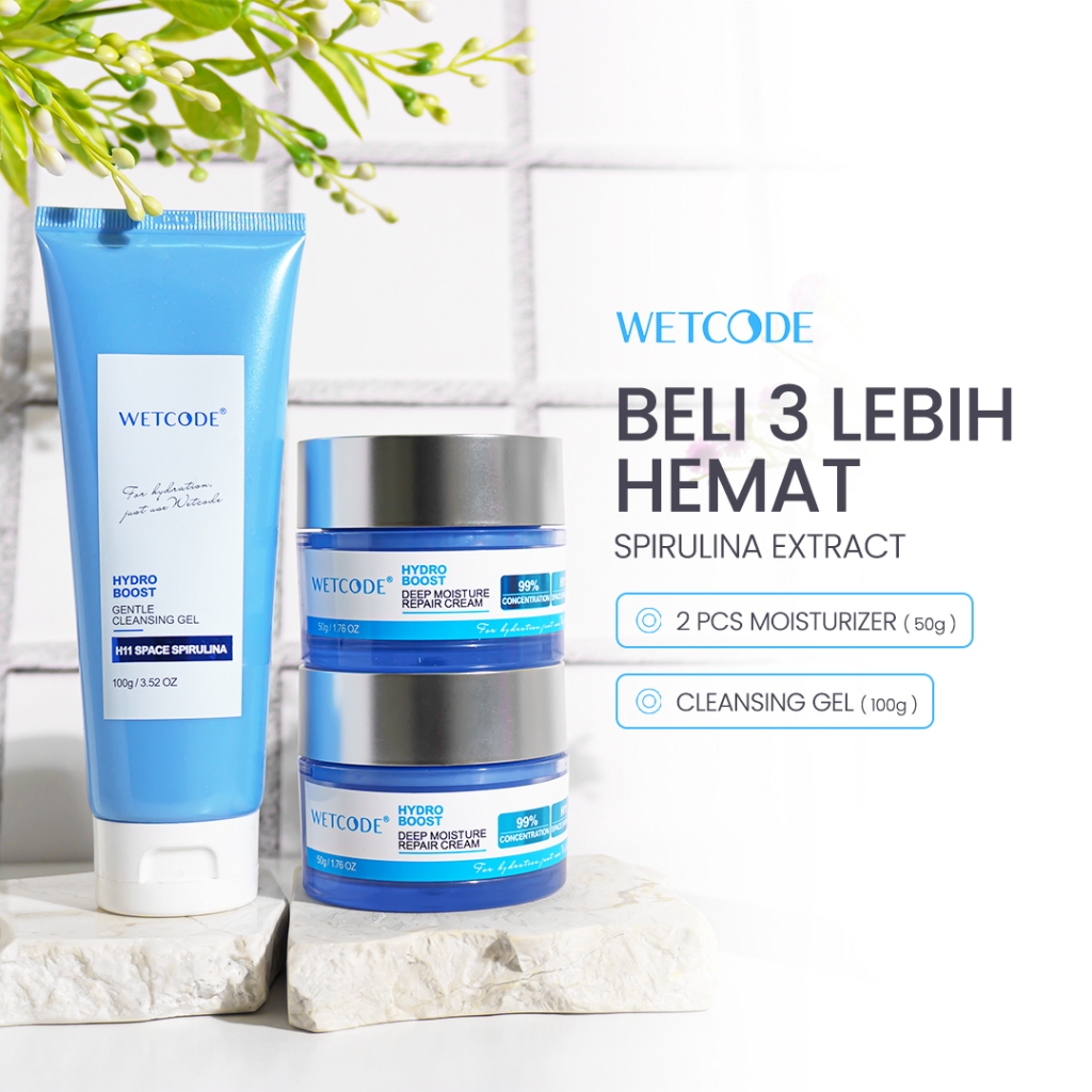 Jual Moisturizer Repair Cream (50g) dan Gentle Cleansing Gel 100gr 3pcs Bundling WETCODE ...