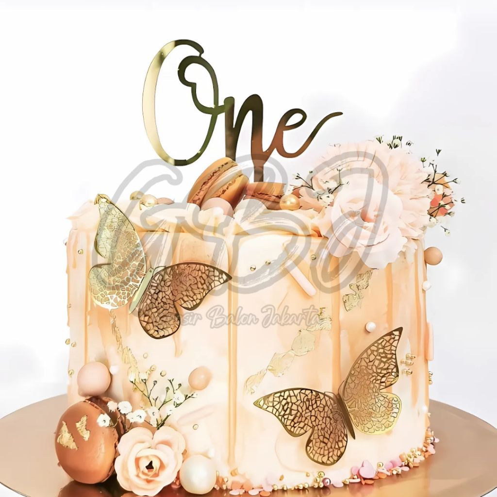 Jual Topper Cake Aklirik ONE / Hiasan Kue Ulang Tahun Baby Tulisan One ...