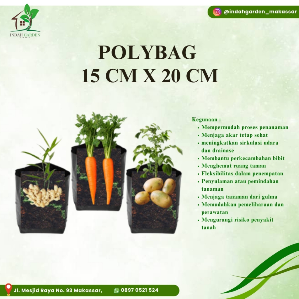 Jual Plastik Polybag Ukuran 15 cm x 20 cm polibag - 500 gram | Shopee ...